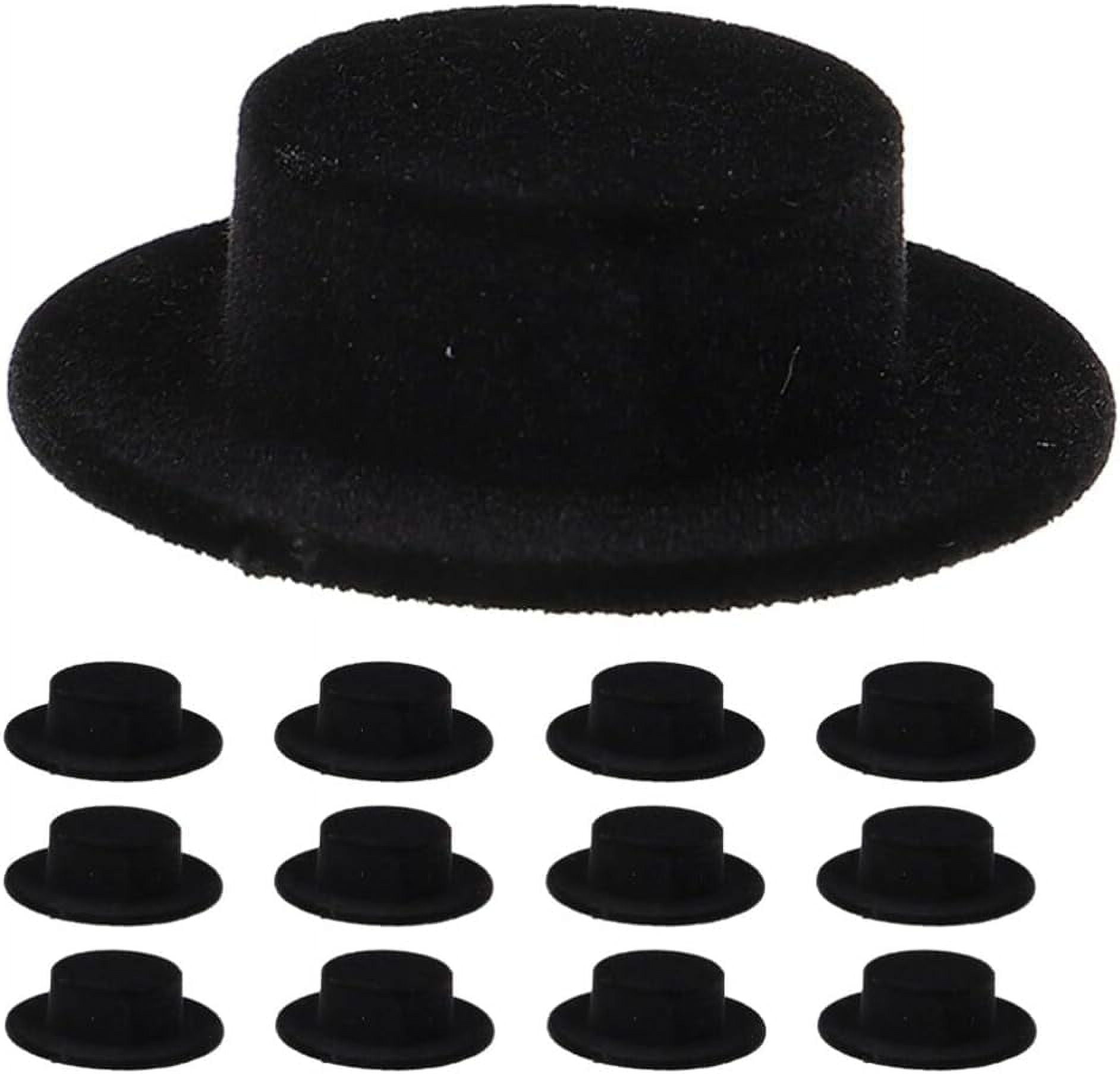 Black Mini Formal Hats, 15pcs Miniature Hats Felt Top Hat Black Snowman ...