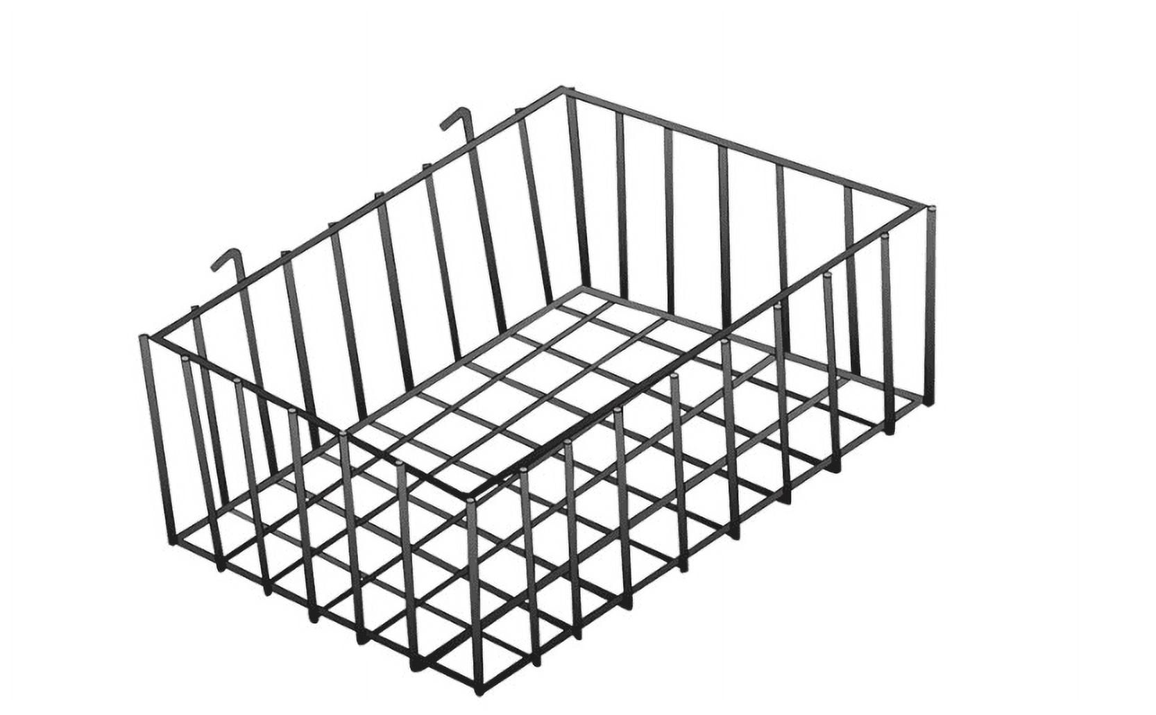 SSWBasics Black Mini Wire Grid Basket for Slatwall or Pegboard (12 x 8 ...
