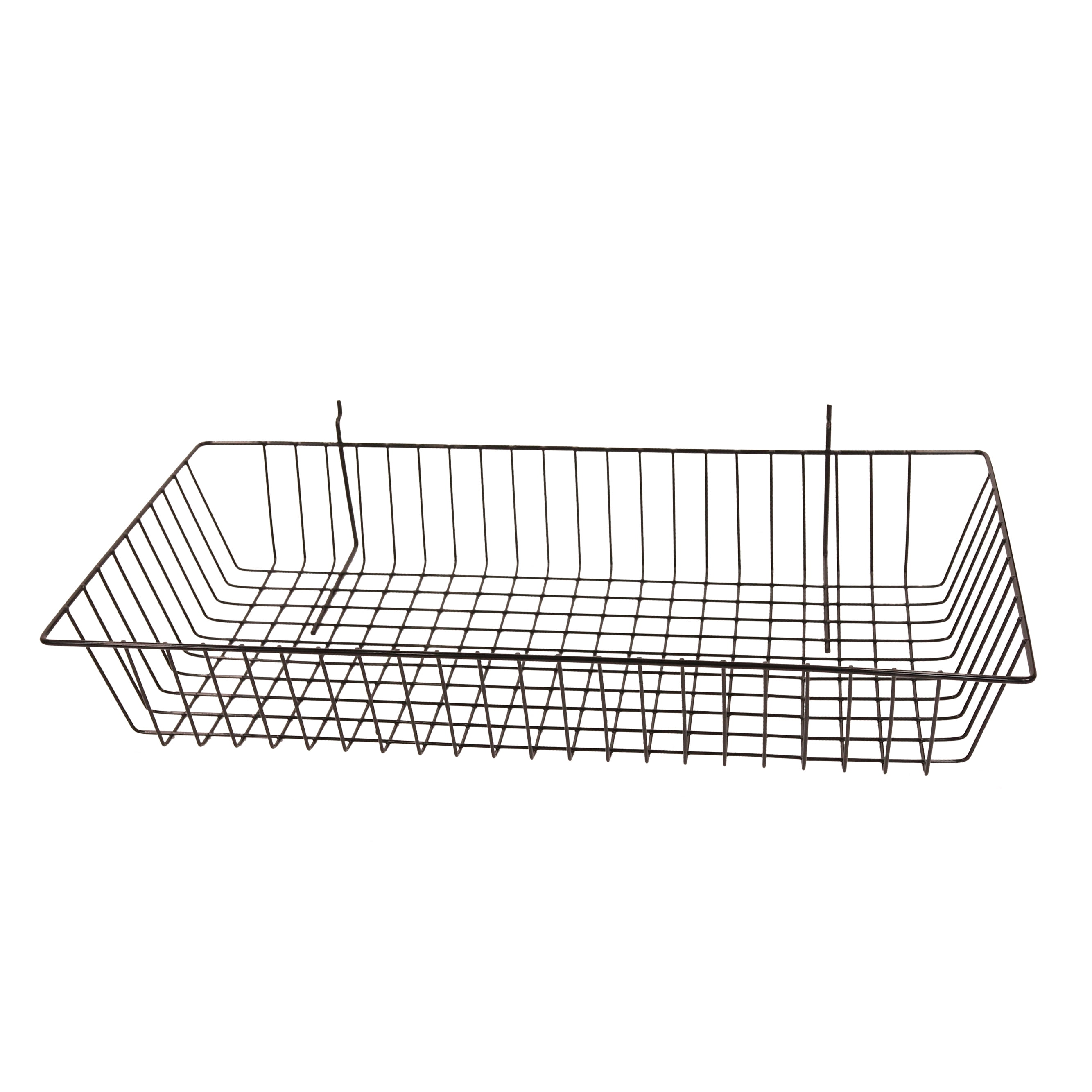Black Mini Wire Grid Basket for Slatwall or Pegboard - 24''L x 12''W x ...