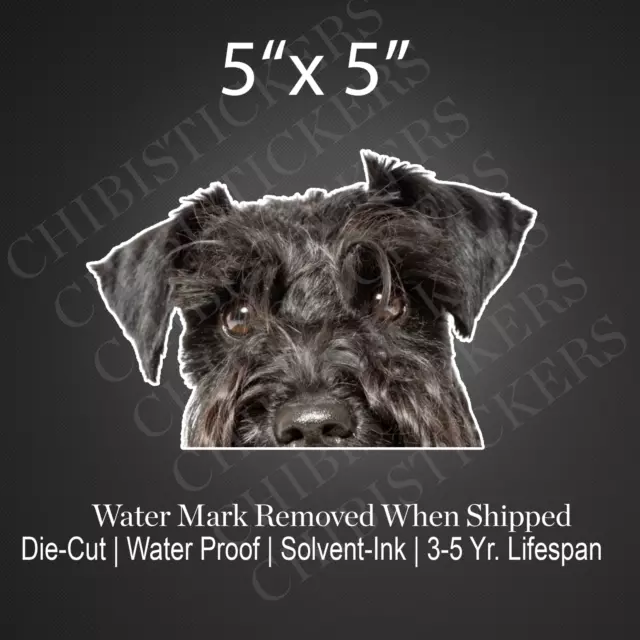 Black Miniature Schnauzer Realistic Dog Sticker Vinyl Waterproof Phone ...