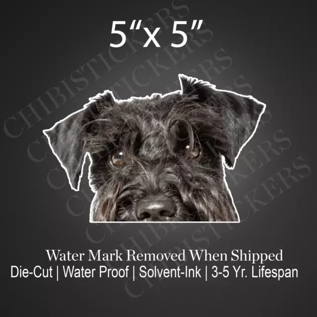 Black Miniature Schnauzer Realistic Dog Sticker Vinyl Waterproof Phone ...