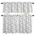 Black Minimalist Kitchen Curtains and Valances Set, Ink Wash Spring ...