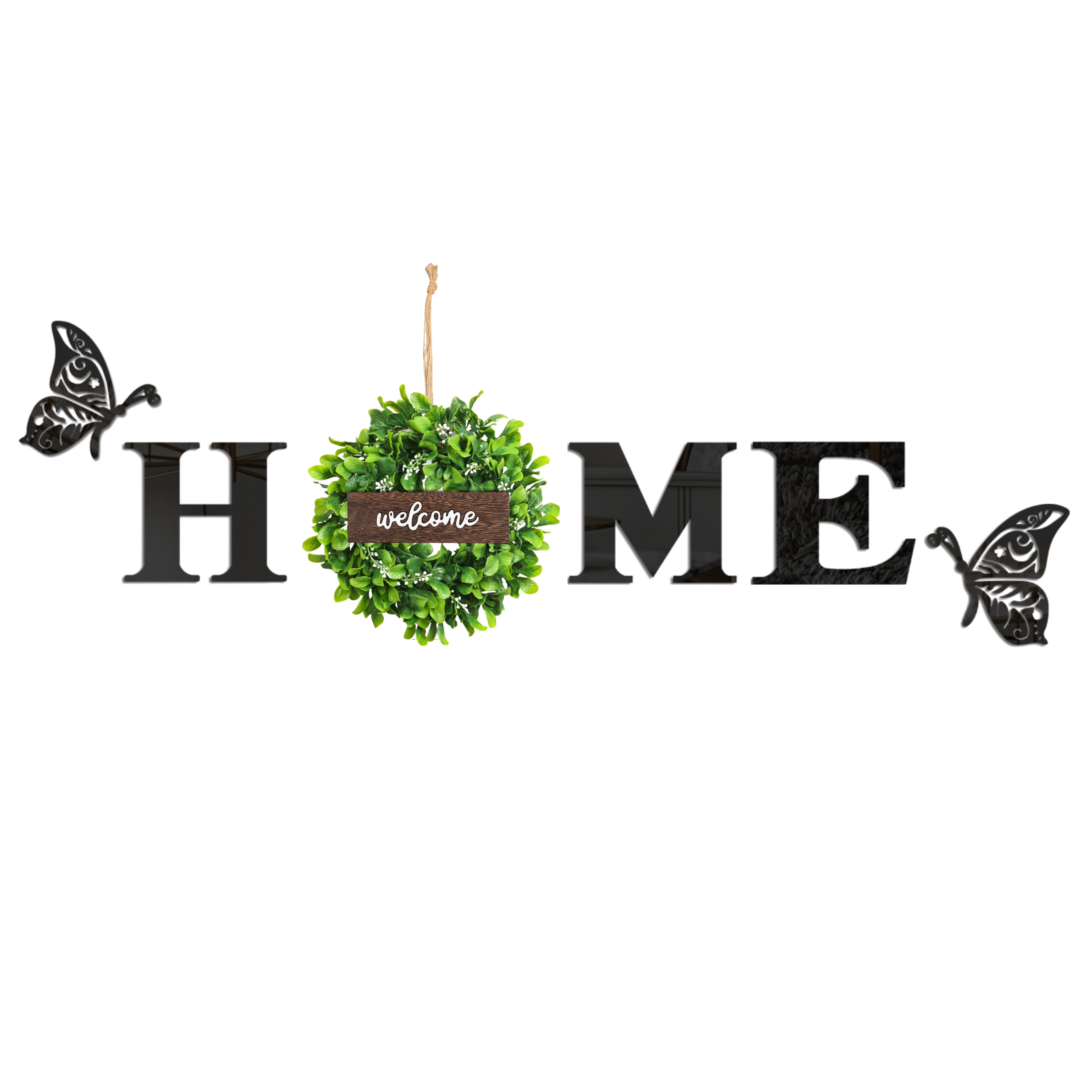 Black Mirror Like Reflective Acrylic Home Letters Decor Home Sign Wall ...