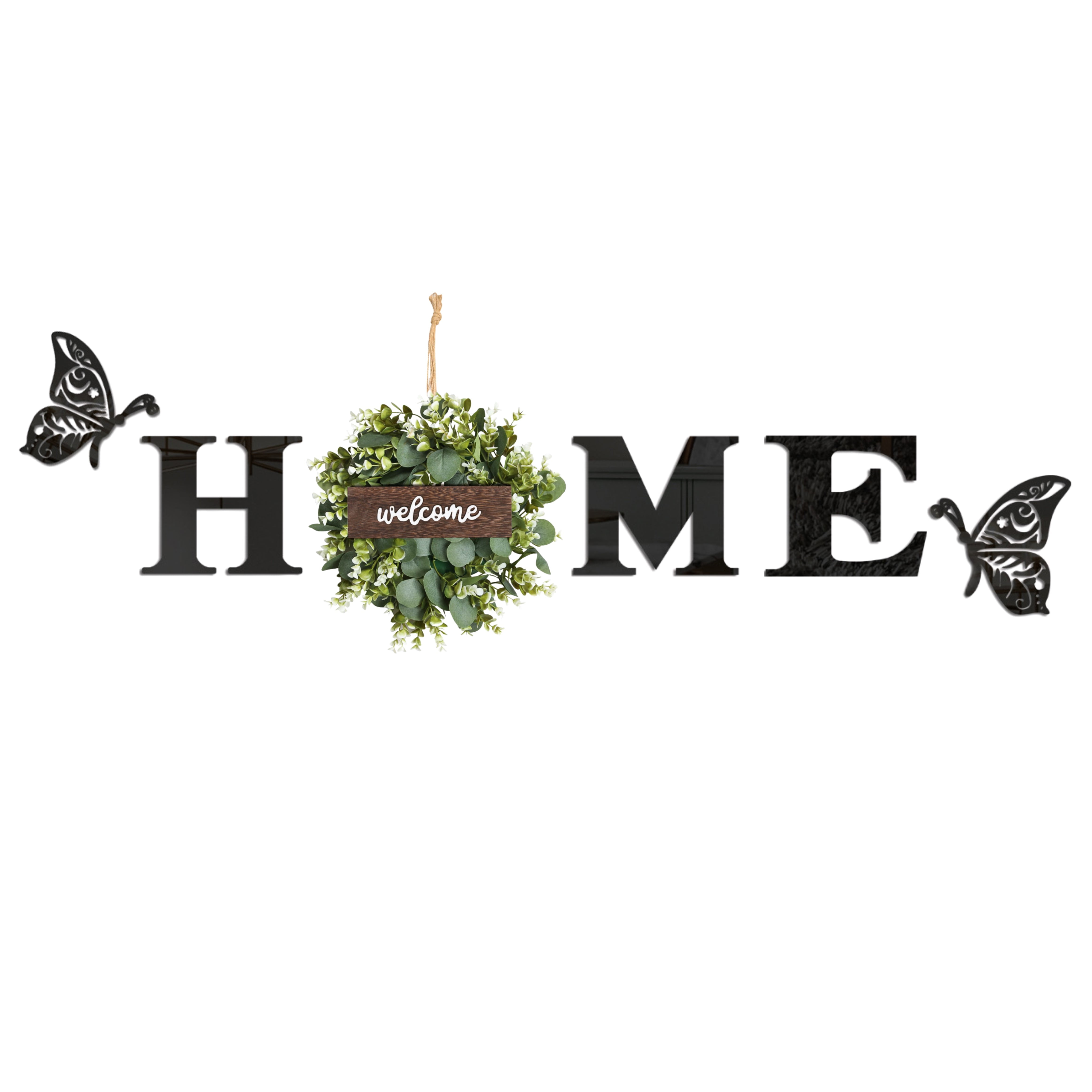 Black Mirror Like Reflective Acrylic Home Letters Decor Home Sign Wall ...