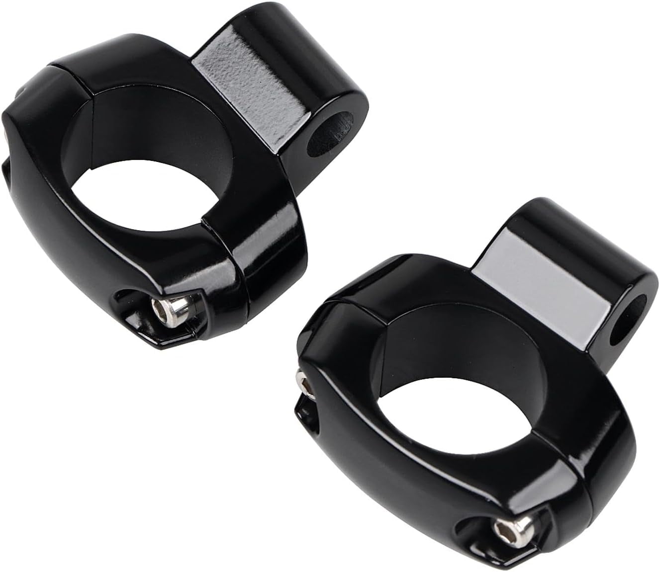 Black Mirror Mount Clamp for 1" Handlebars with 3/8" mirror stem ...