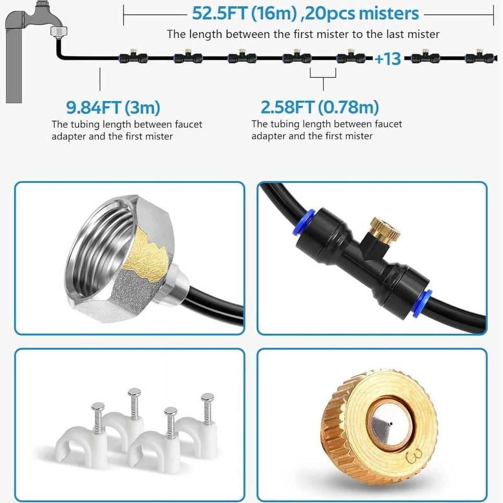 Black Misting Cooling System, Outdoor Mister for Patio Cooling, Garden ...