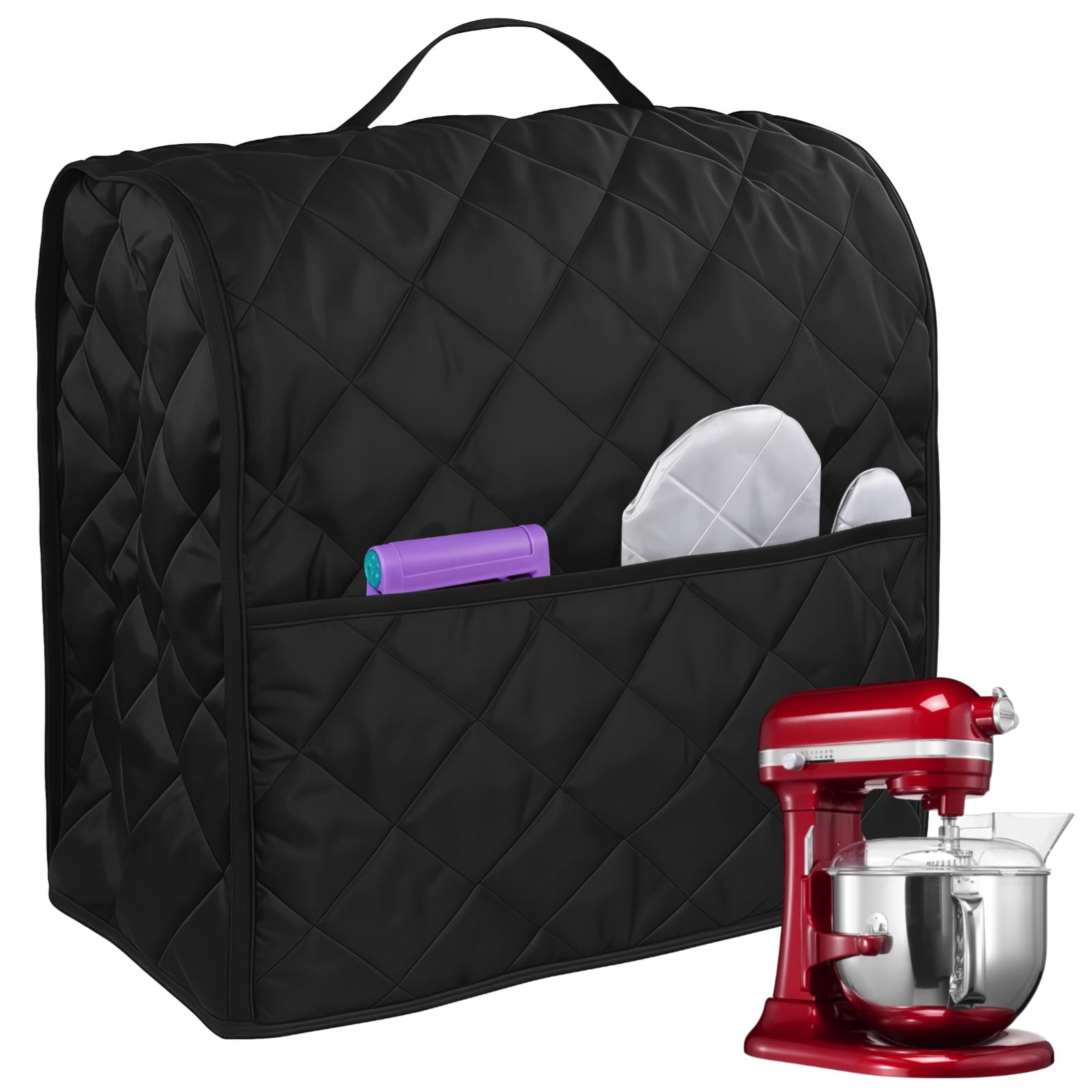 Black Mixer Cover Compatible with KitchenAid Mixer , Quilted Dust Cover ...