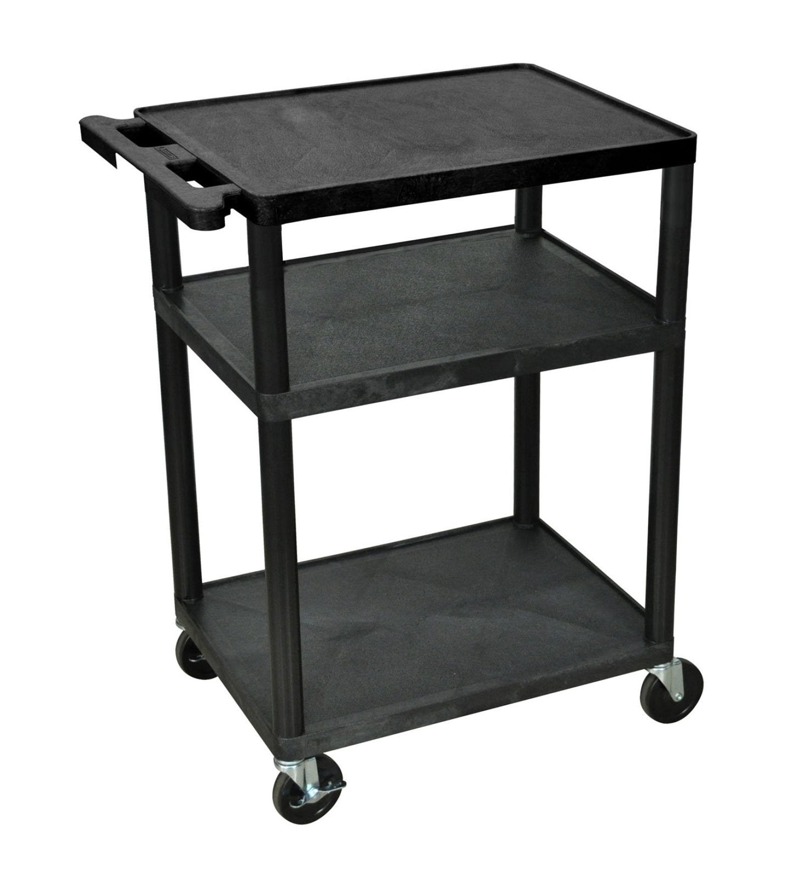 Black Mobile Plastic 3 Shelf AV Presentation Cart - Walmart.com