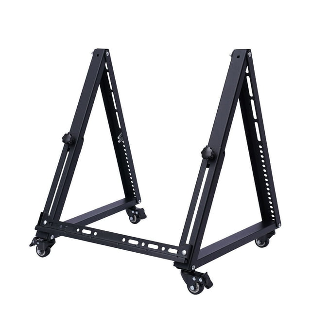 Black Mobile TV Stand Rolling TV Cart Low Profile Adjustable Floor ...