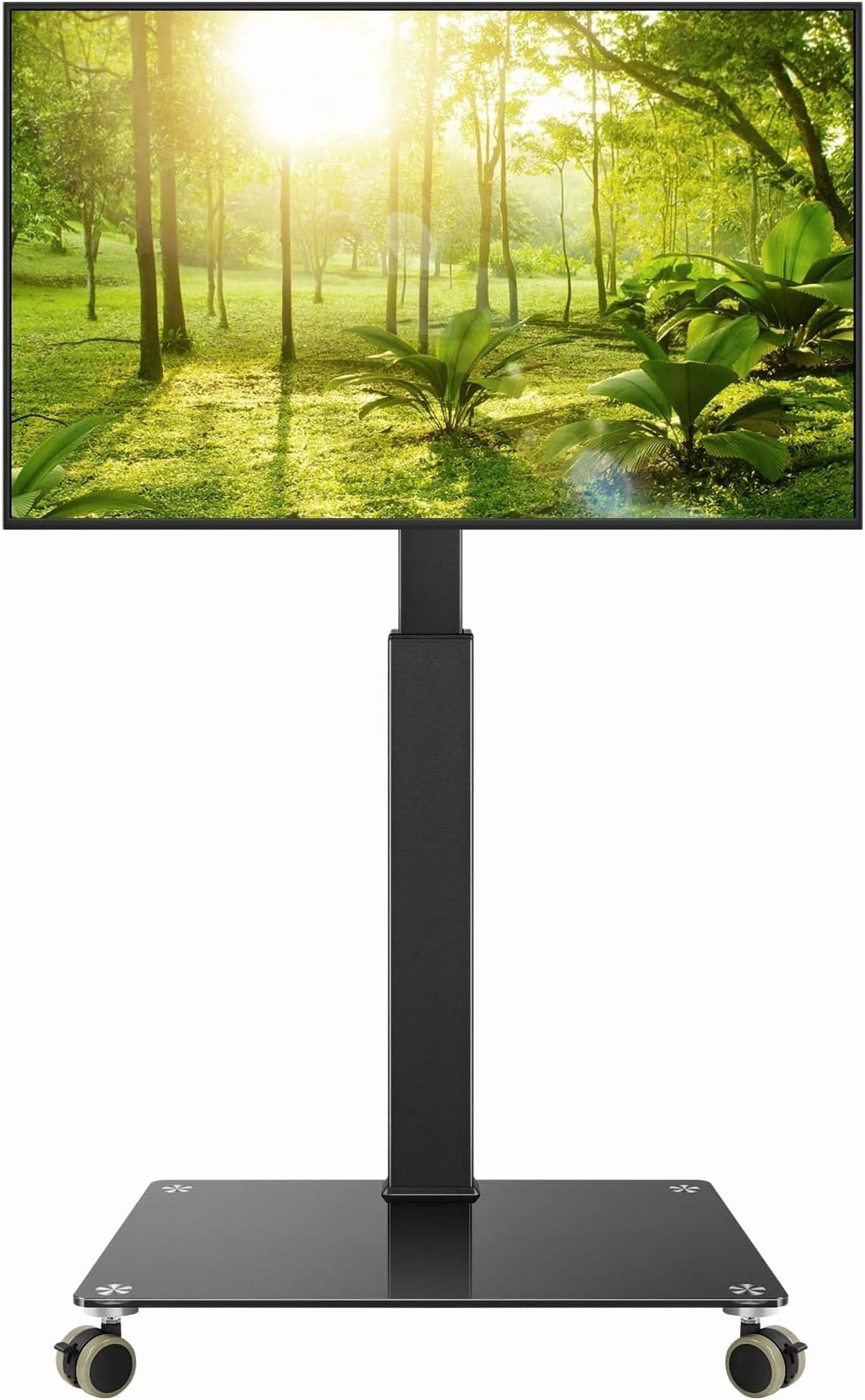 Black Mobile TV Stand with Wheels for 27-65"LED LCD OLED Flat Curved ...