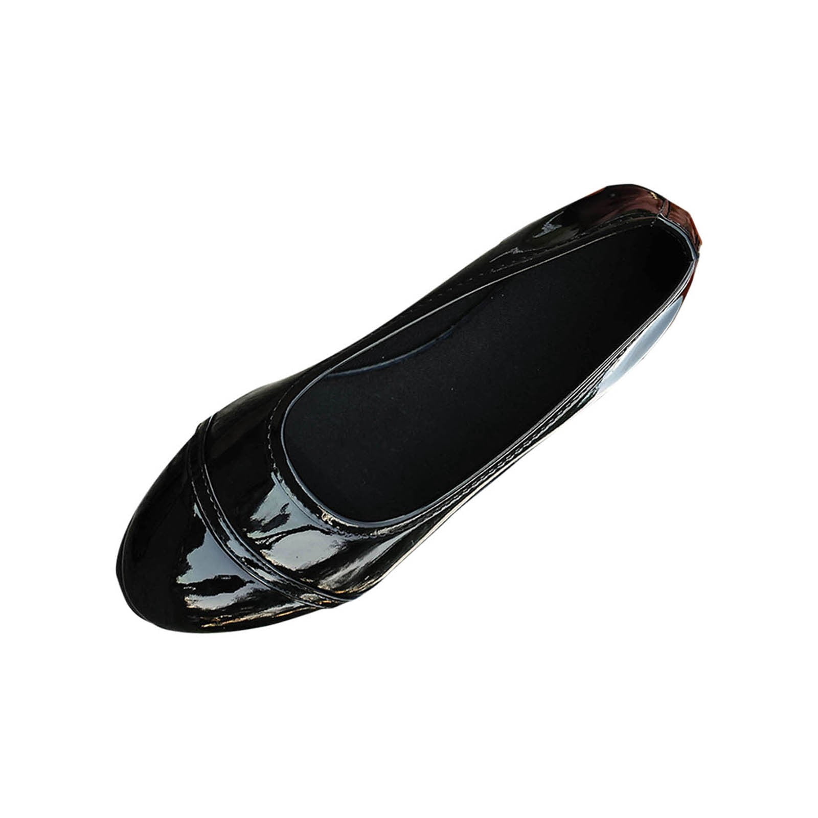 Black Moccasins For Ladies Round Toe Slip On Low Heel Comfortable ...