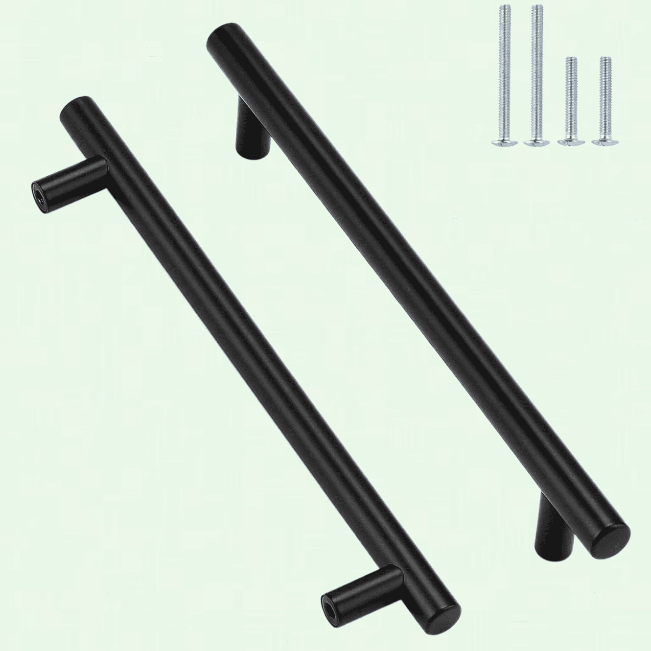 Black Modern Cabinet Handles, 5 Pack, 8.8 inch Hole Center, Kitchen T ...