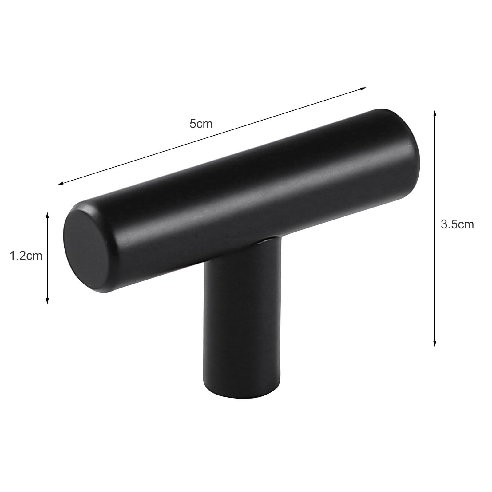 Black Modern Cabinet Handles T Bar Pulls Kitchen Drawer Hardware ...
