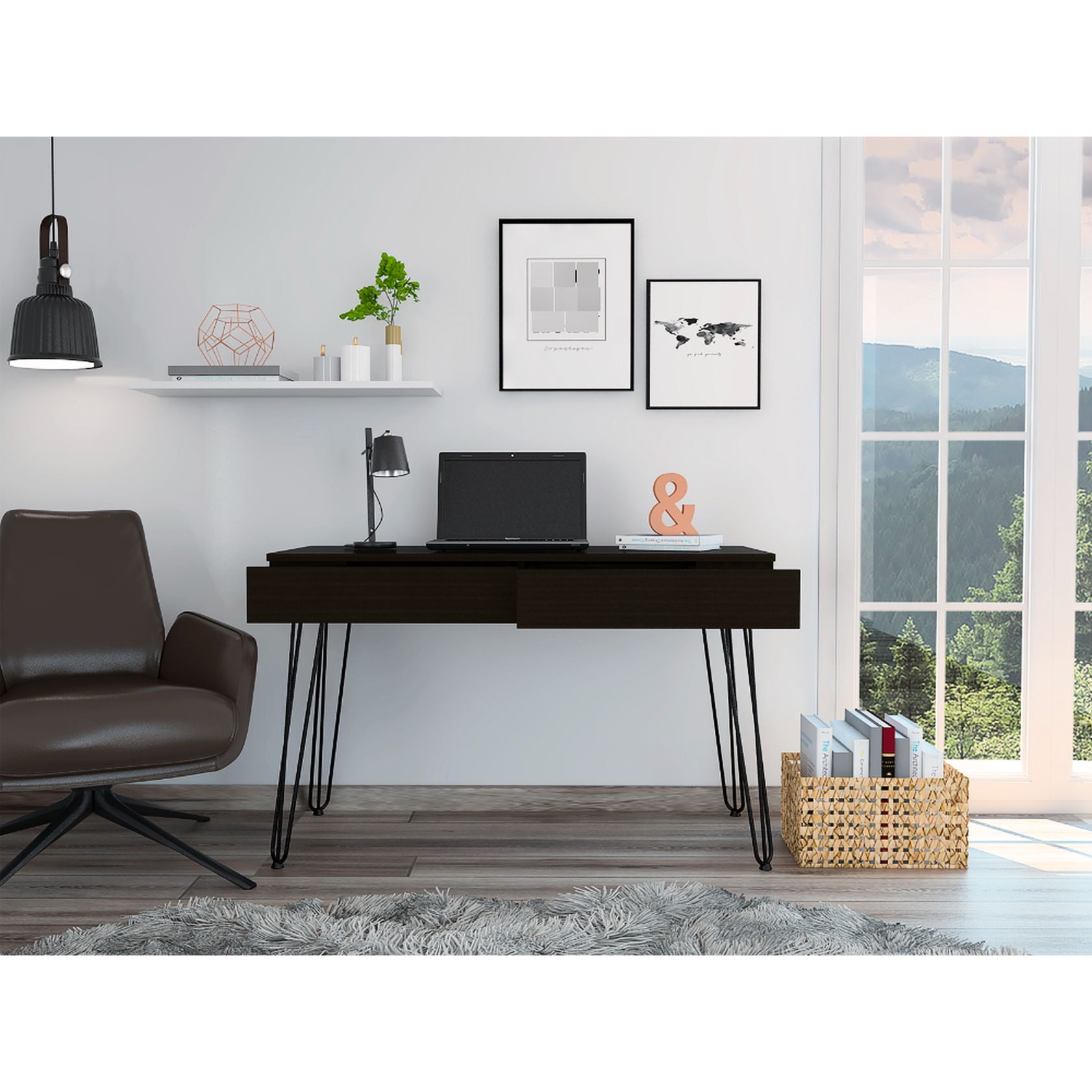 Black Modern Computer Desk - Create an Organized Office - Walmart.com