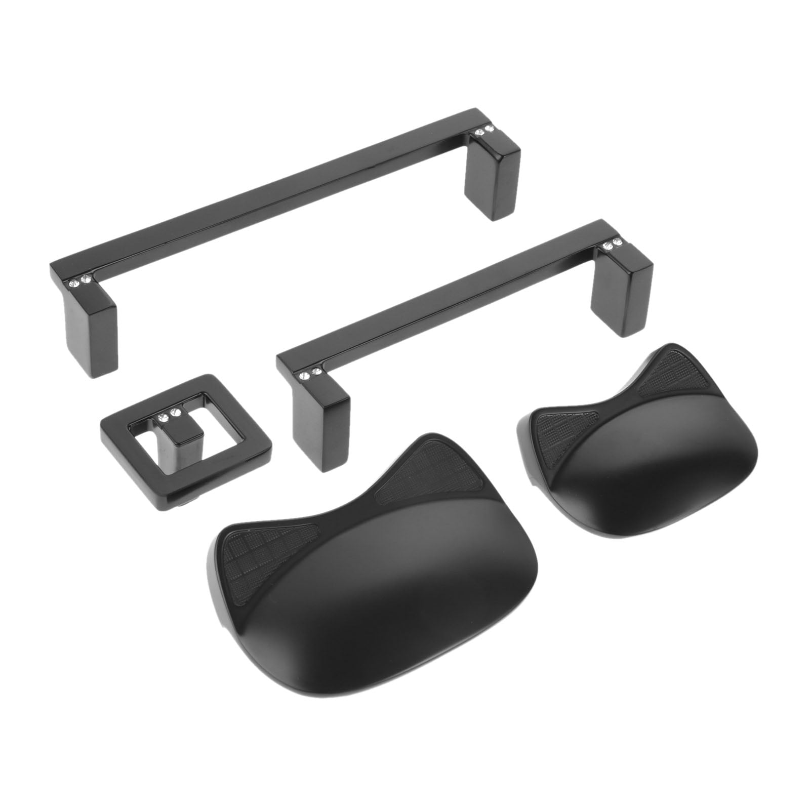 Black Modern Handle Strip/Cat Crystal Pull Creative Alloy Knob w/screw ...
