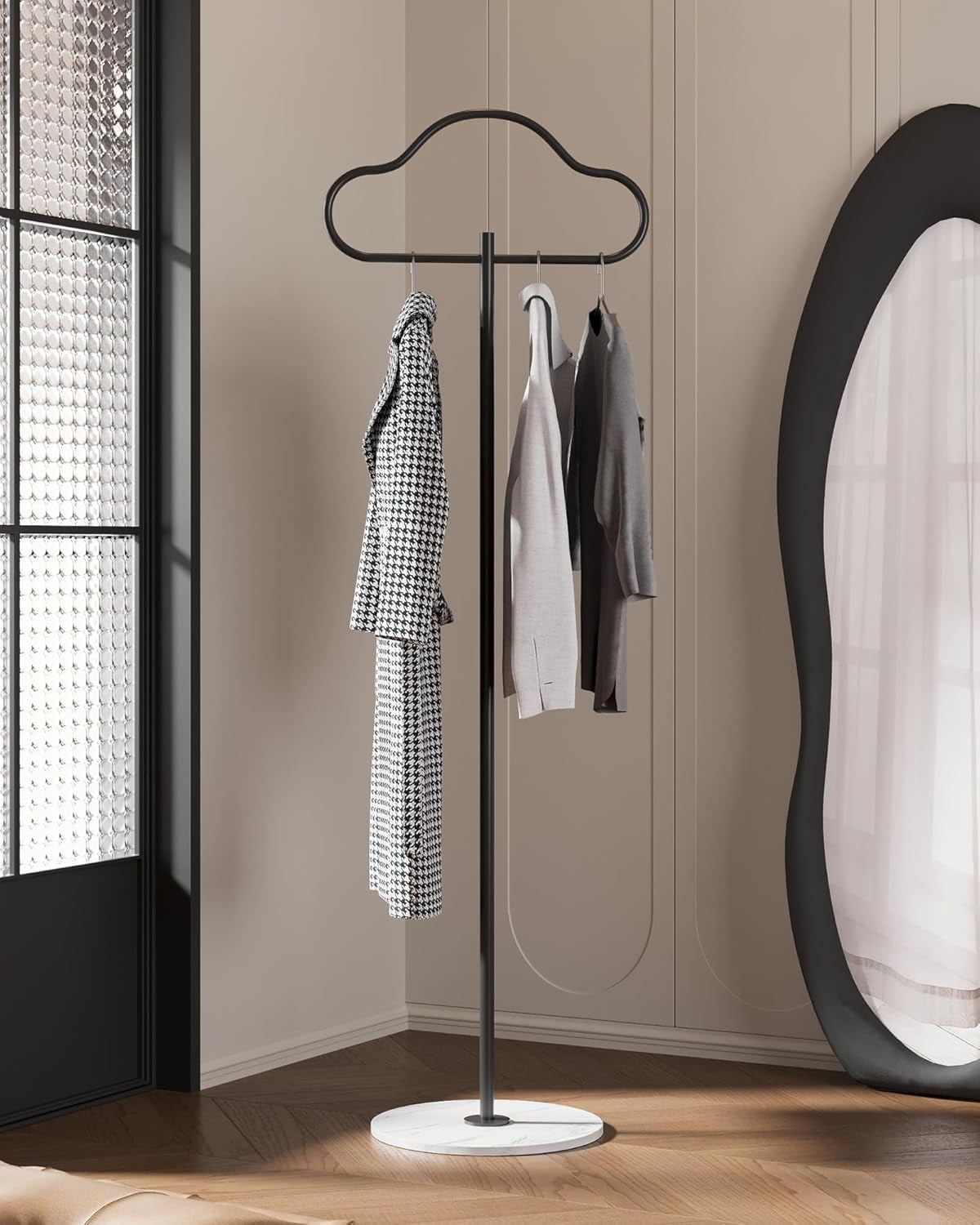 Black Modern Small Garment Rack Heavy Duty, Coat Rack and Stand for ...