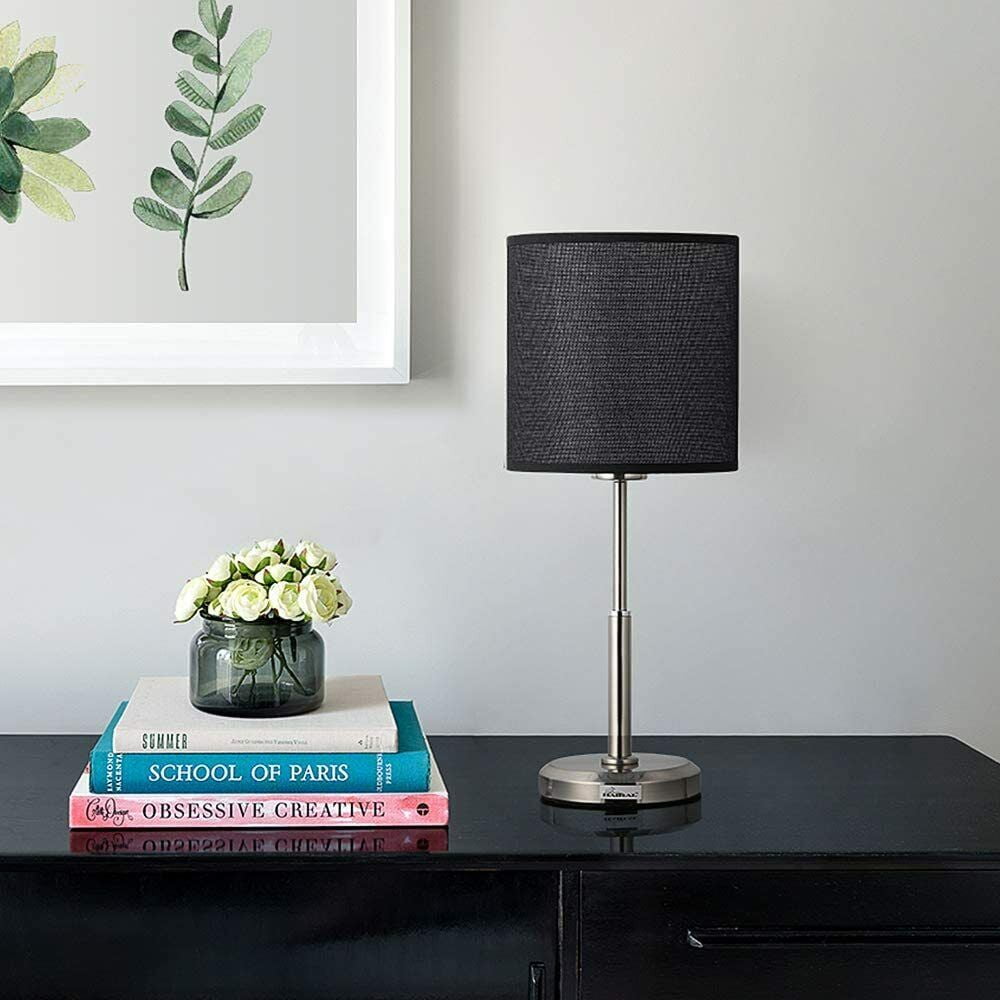 Black Modern Bed Night Stand Small Plug Study Reading Table Lamp for ...