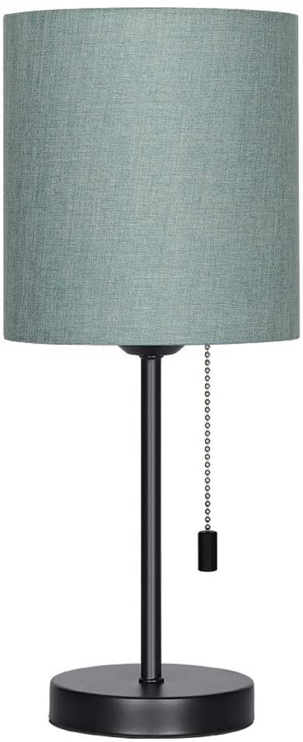 Black Modern Table Lamp with Fabric Shade, Pull Chain Switch - Walmart.com