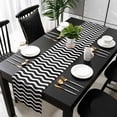 Black Moire Ombre Table Runner 70 Inches Long - Water Ripple Stripe ...