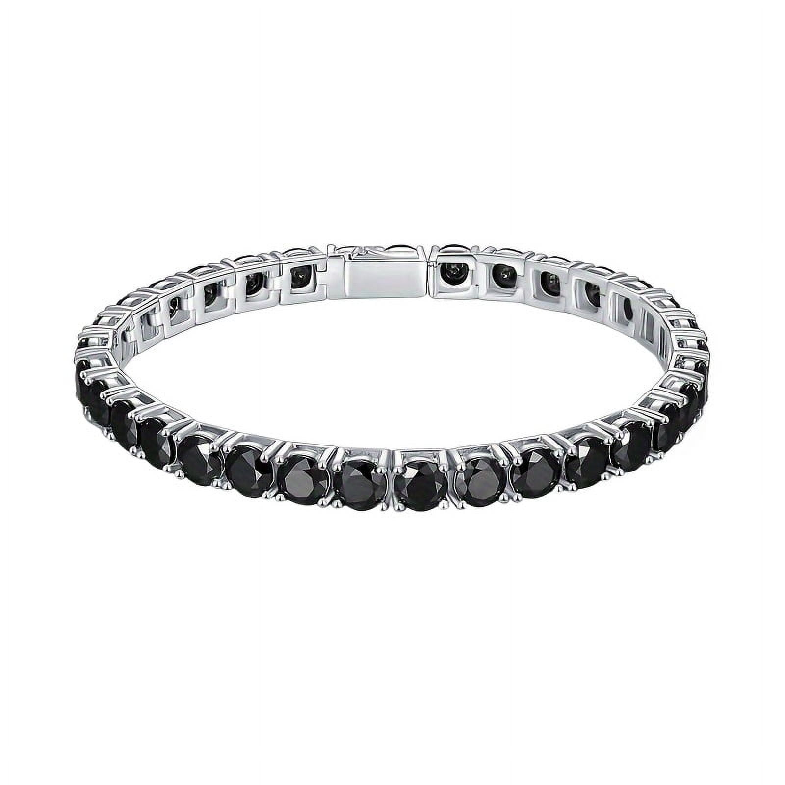 Black Moissanite Bracelet For Men And Women 925 Sterling Silver Tennis ...