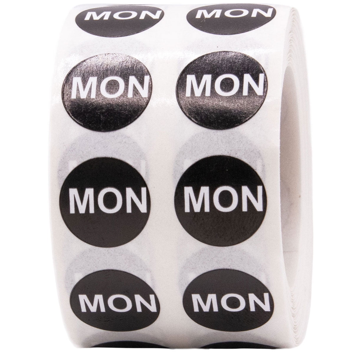 Black Monday Days of the Week Stickers | 0.5" Inch Round | 1000 Pack ...