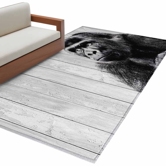 Black Monkey Retro Area Rug 3x5 Washable Rug Non Slip Modern Art ...
