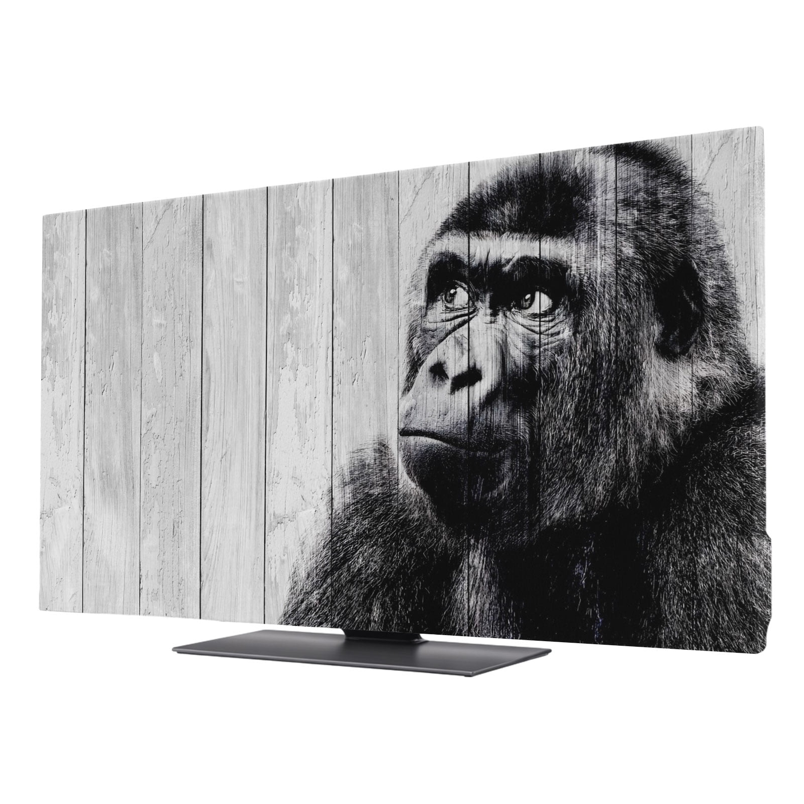 Black Monkey Retro TV Cover for 75 Inch Screen, Stretch Fabric ...