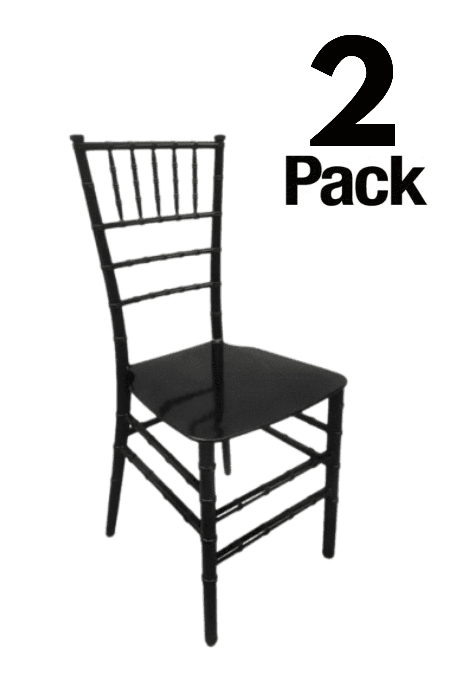 Black Mono-Thin Resin Chiavari Chair by Chivari, 2 Chair Bundle by Chivari - Walmart.com