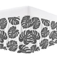 Black Monstera Leaf Bed Skirt California King Size 18 Inch Drop ...