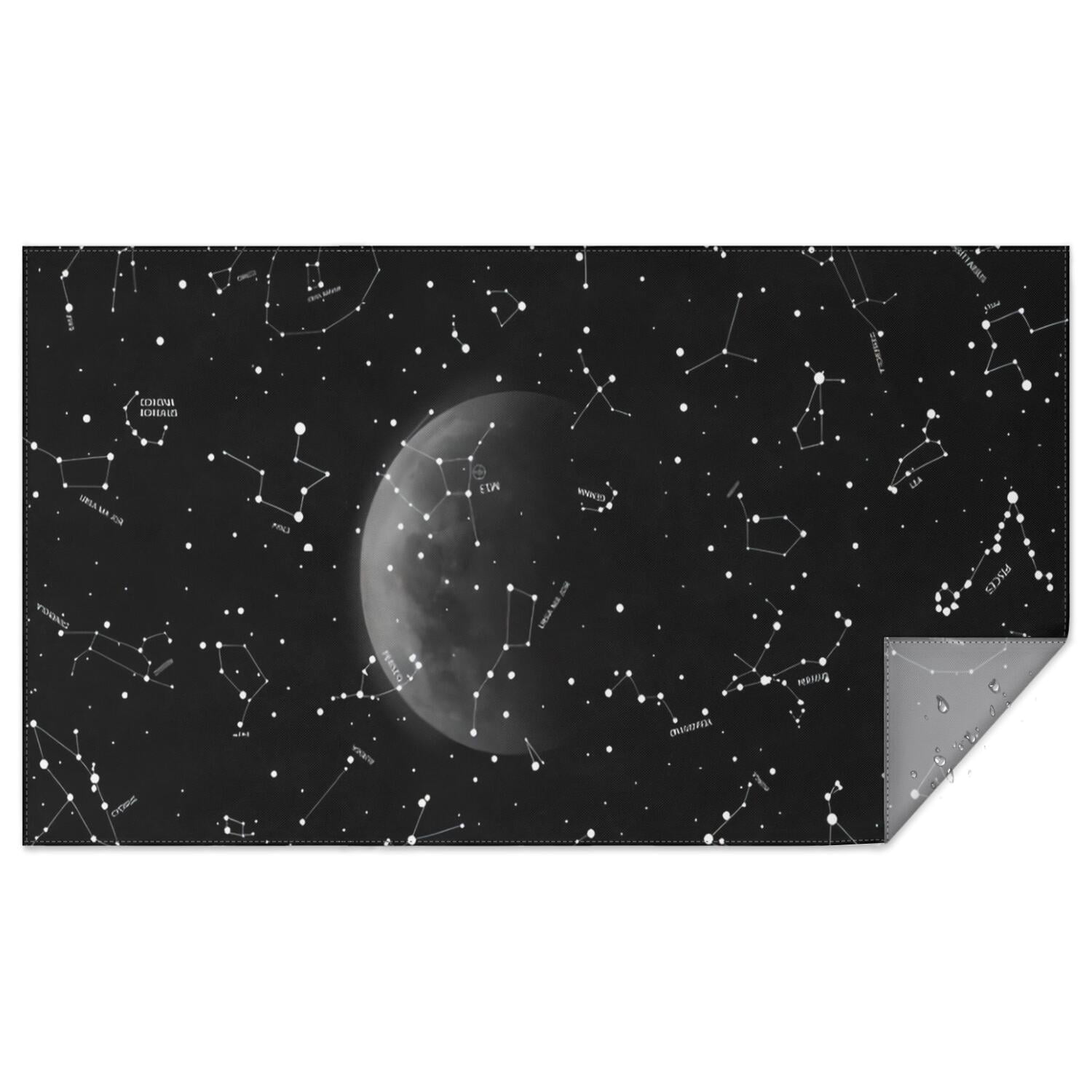 Black Moon Constellation Pattern Rectangle Tablecloth 60"x102 ...