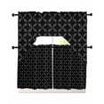 Black Morocco Kitchen Curtains Set for Windows 3 Piece Cafe Curtains 36 ...