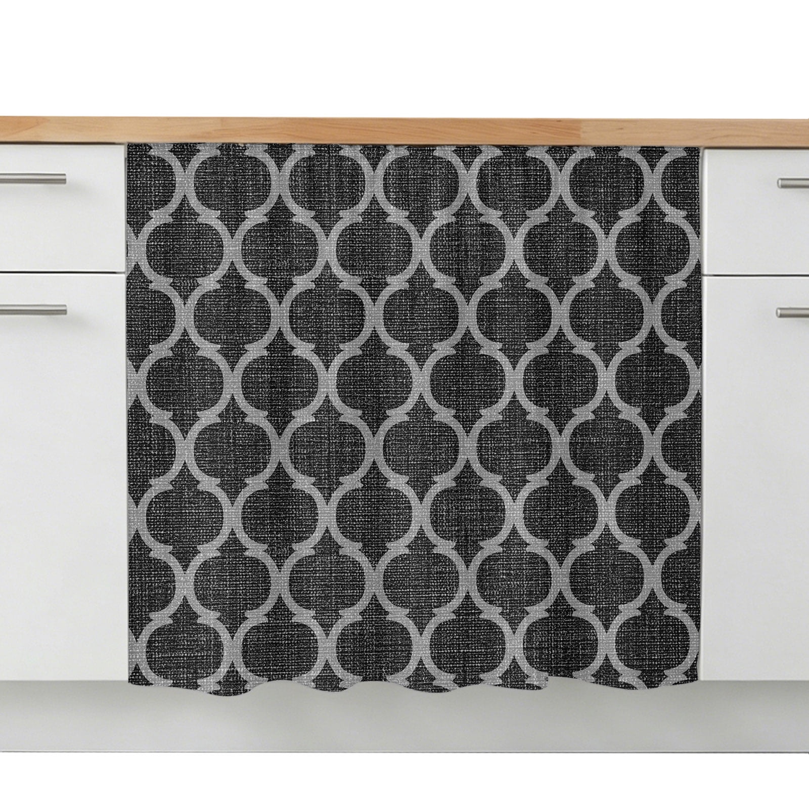Black Morocco Sink Skirt 11"W x 13"L,Dustproof Under Sink Curtain Skirt ...
