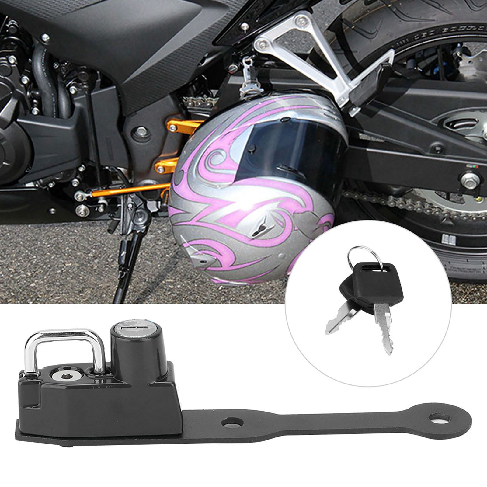Black Motorcycle Anti-Theft Helmet Lock – Left Side for CBR400R/CBR500R ...