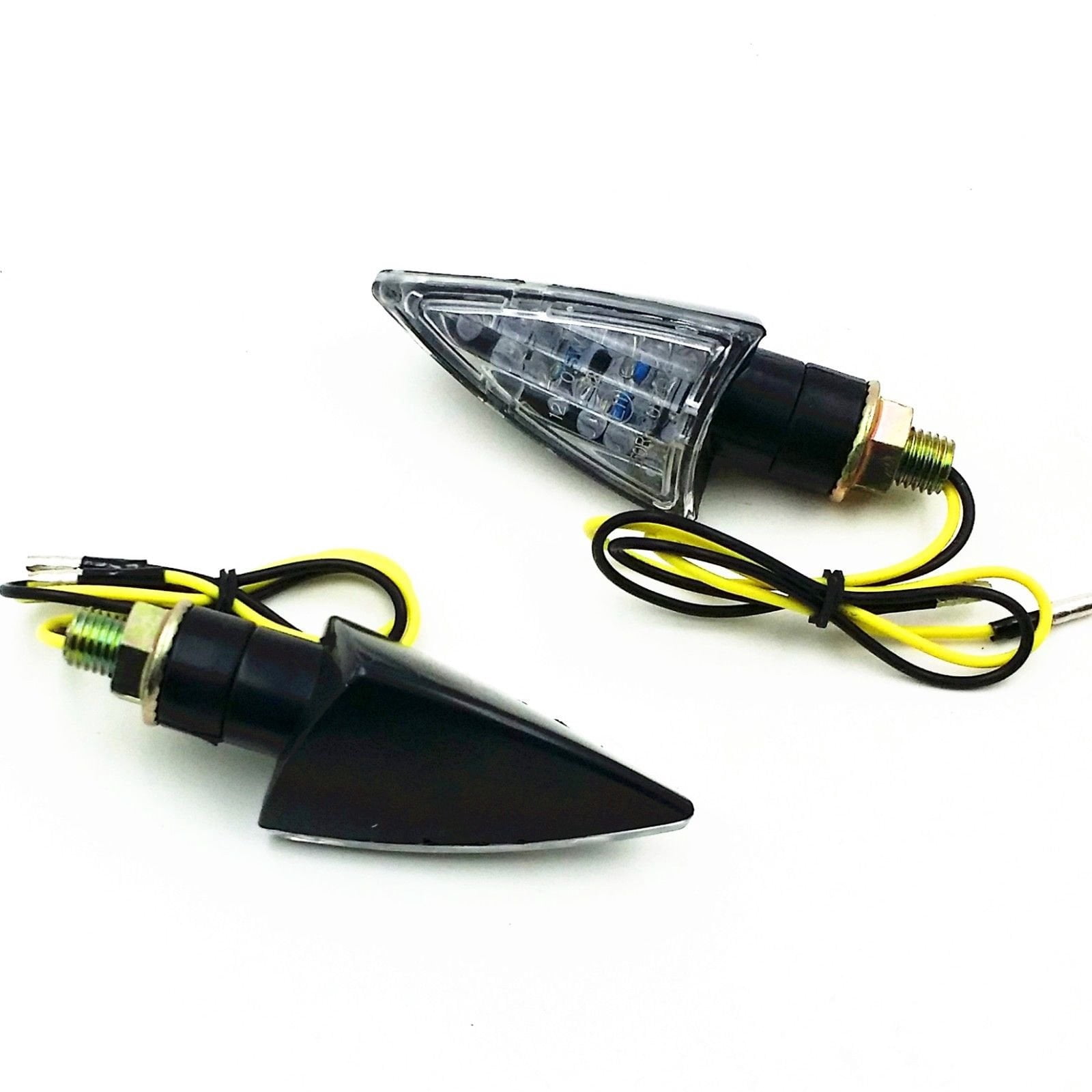 Black Motorcycle Motorbike M10 LED Triangle Dirt Bike Dual Sport Turn ...