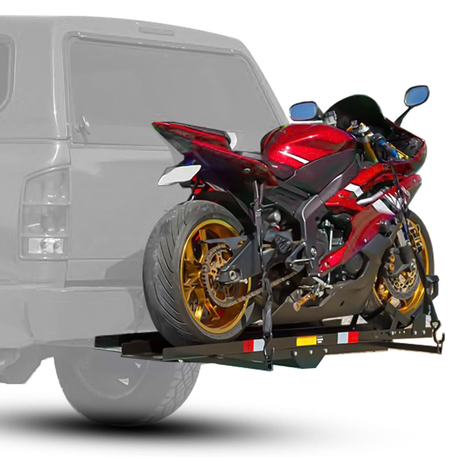 Black Motorcycle Scooter DirtBike Carrier Hauler Hitch Mount Rack Ramp ...