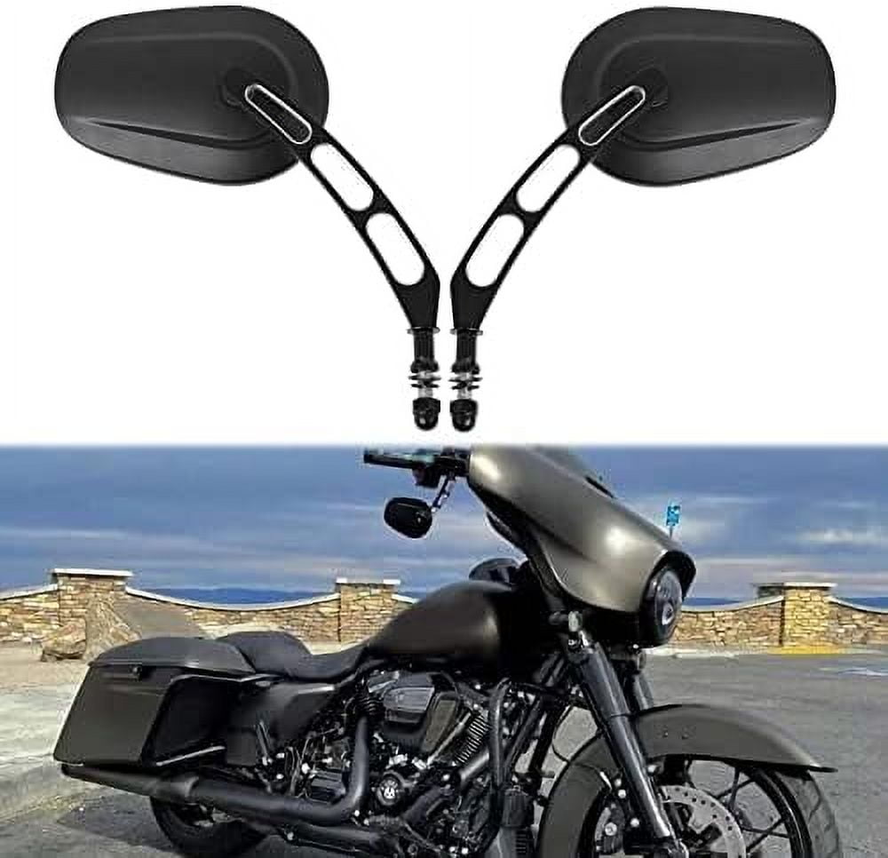 Black Motorcycle Tear Drop Rear View Mirrors For Harley Cruiser Bobber ...