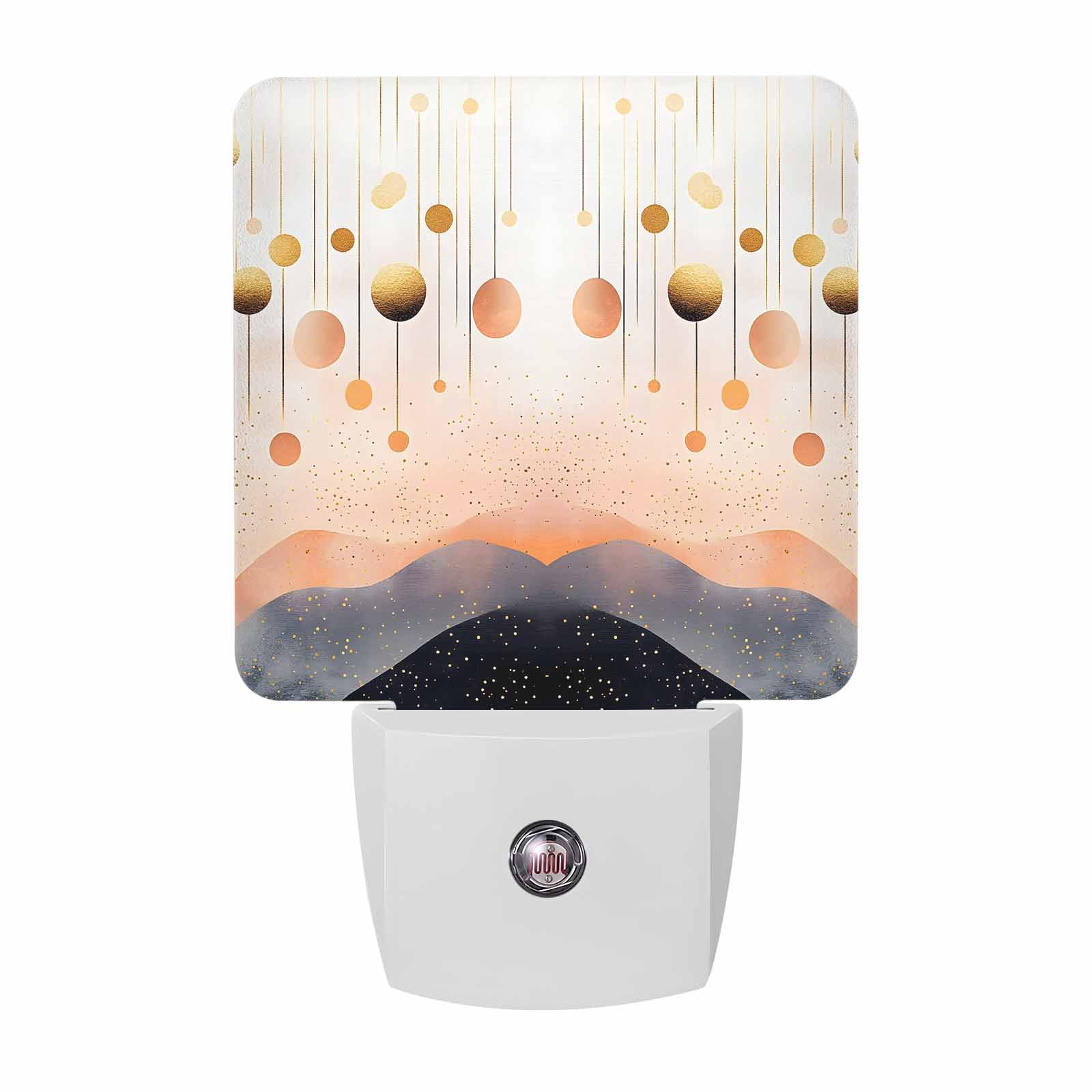 Black Mountain Gold Ball Plug-in LED Night Lights Abstract Art Auto ...