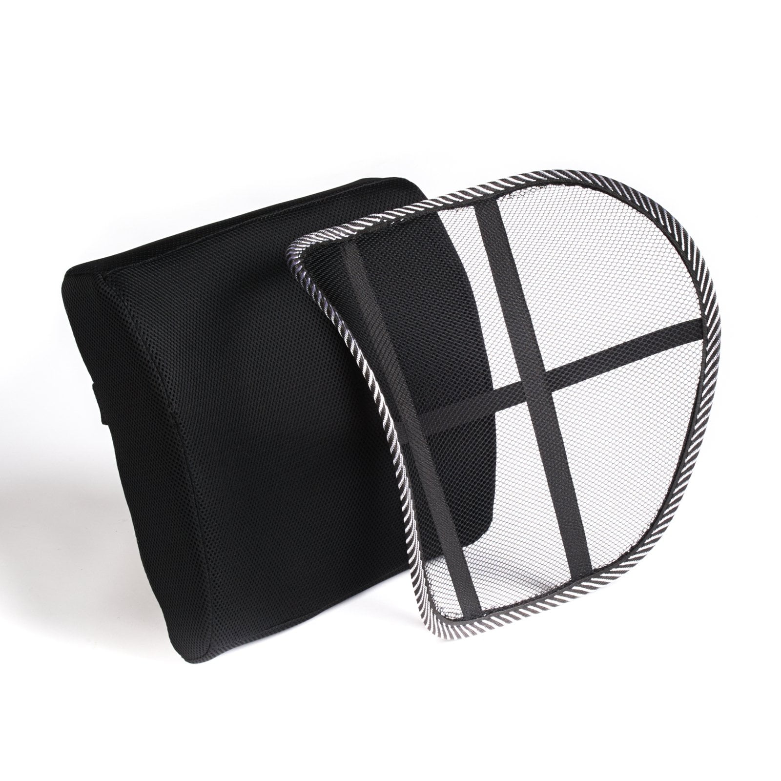 Black Mountain Products Lumbar Back Support Cushion Set for Office, car ...
