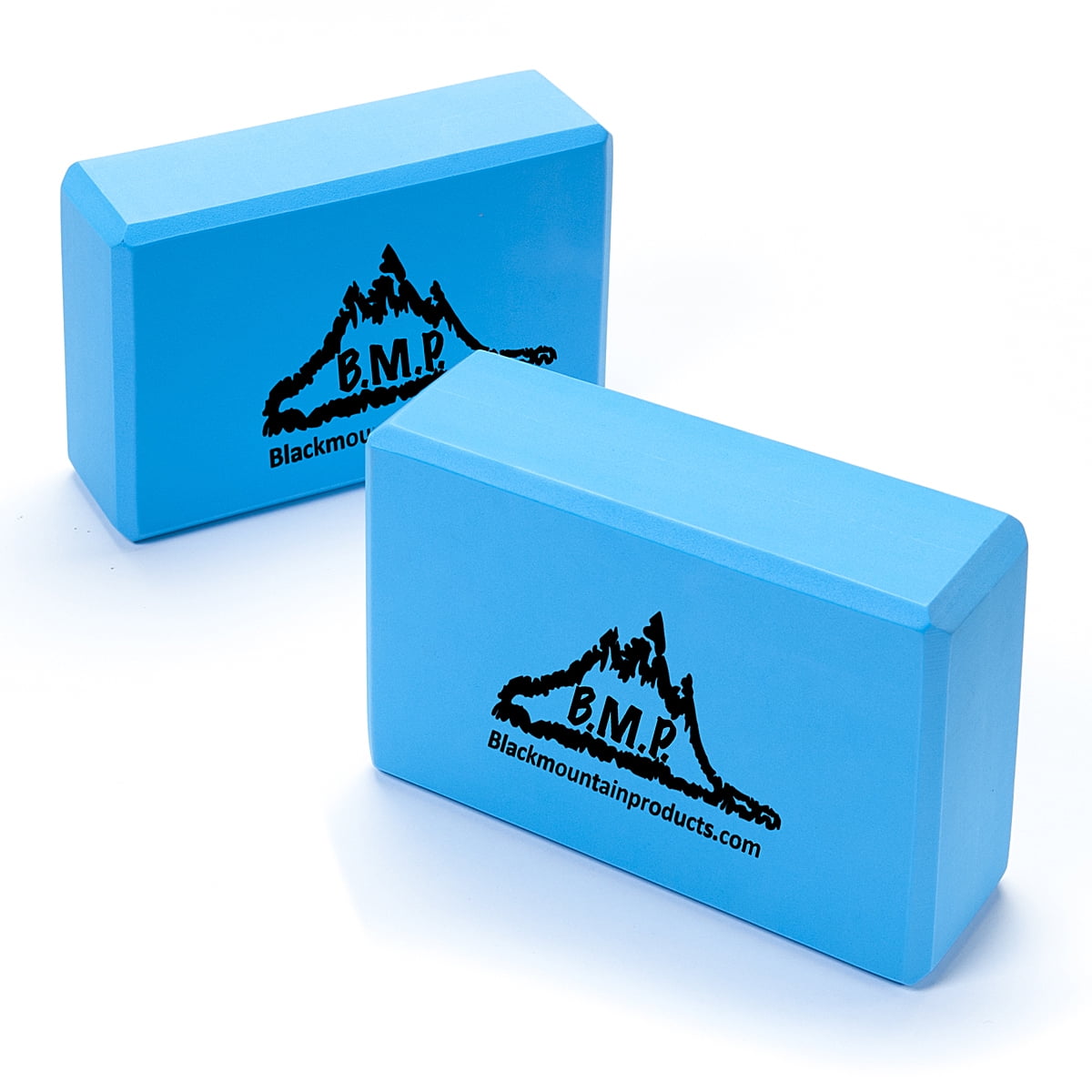 Black Mountain Products Set of Two Yoga Blocks 3" x 6"x 9" Blue ...