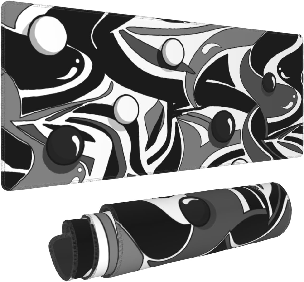 Black and Mouse Pad 31.5x11.8 XL Geometric Cool Design Style Extended ...