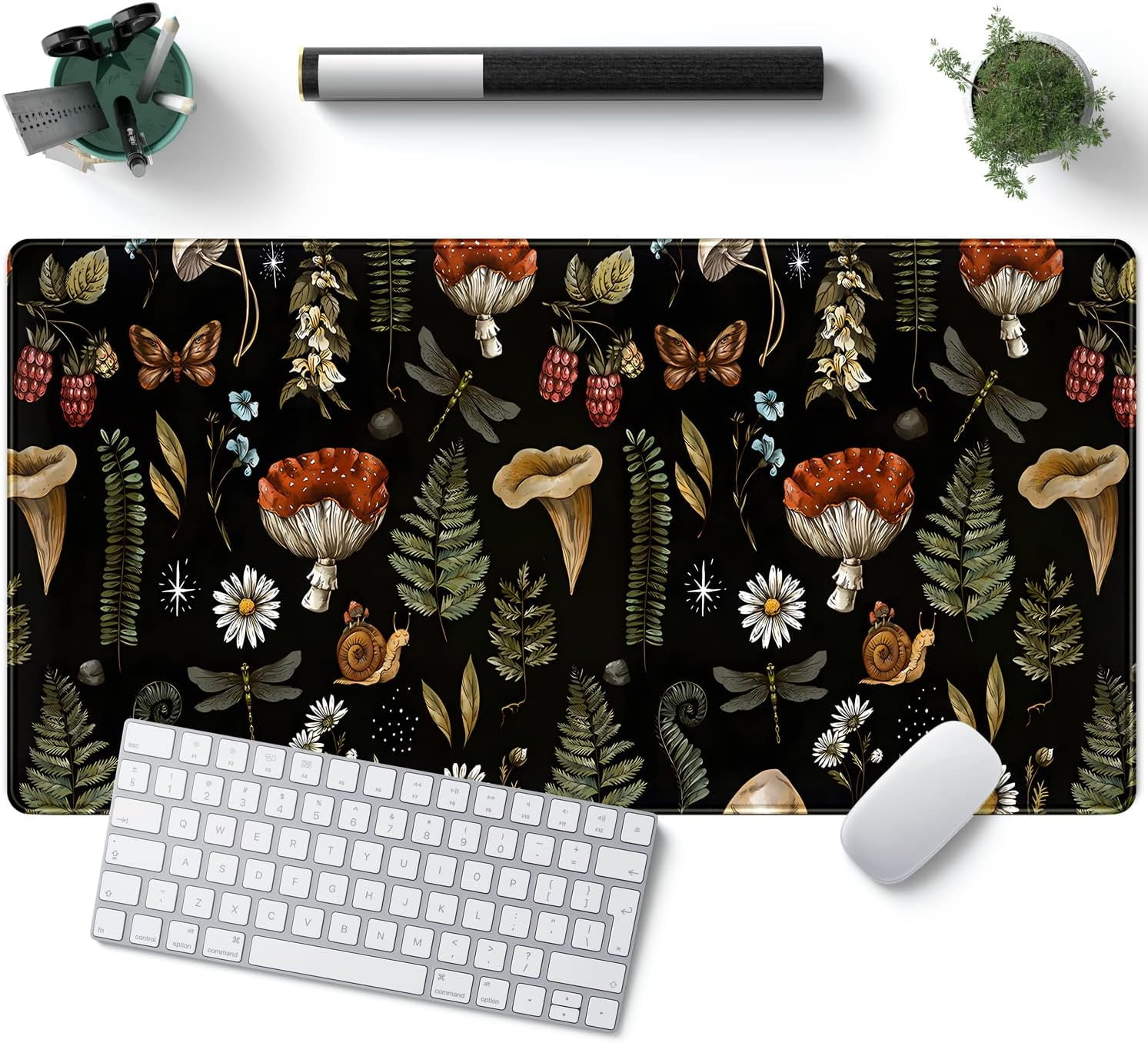 Black Mouse Pad Cottage Core Aesthetic Mouse Pads Mushroom Moon Desk ...