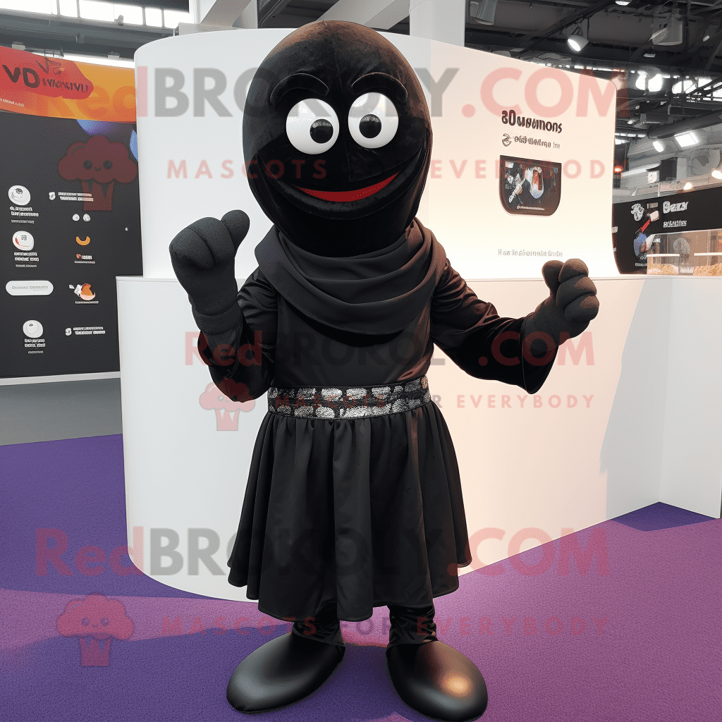 Black Moussaka REDBROKOLY mascot costume character dressed with a ...