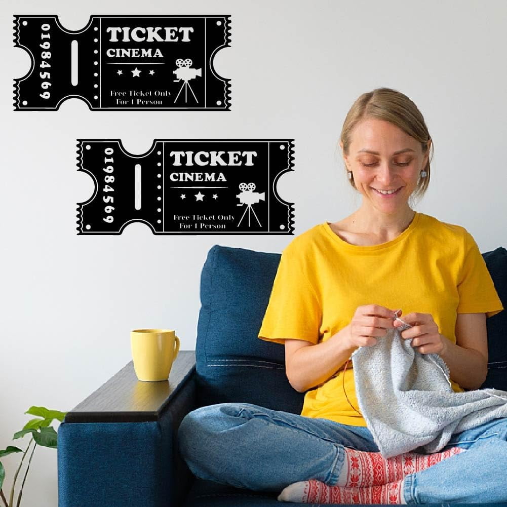 Black Movie Tickets Wall Stickers Ticket Cinema Vinyl Wall Decals ...