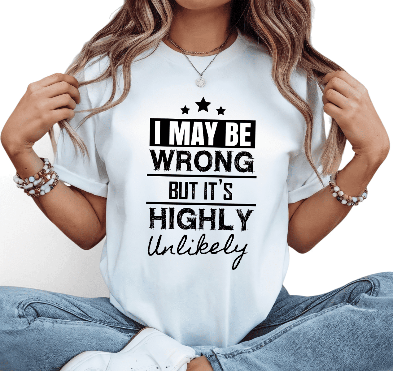 Black Multi Font Attitude Slogan Print I May Be Wrong Tshirt Single ...