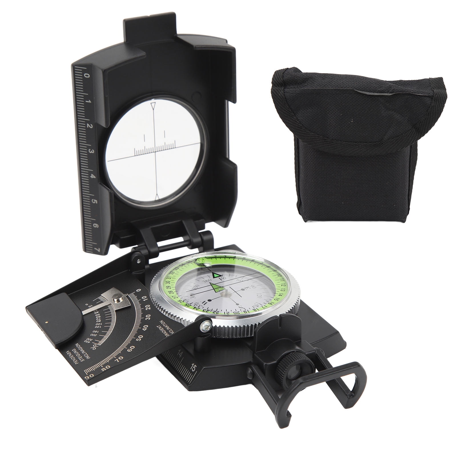 Black Multi Purpose Compass Multi Function Accurate Compass with Scale Inclinometer Glow in The ...
