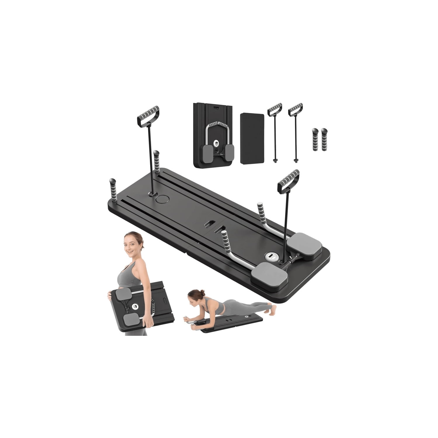 Black Multifunctional Abs Exercise BoardFoldable Home Pilates ...