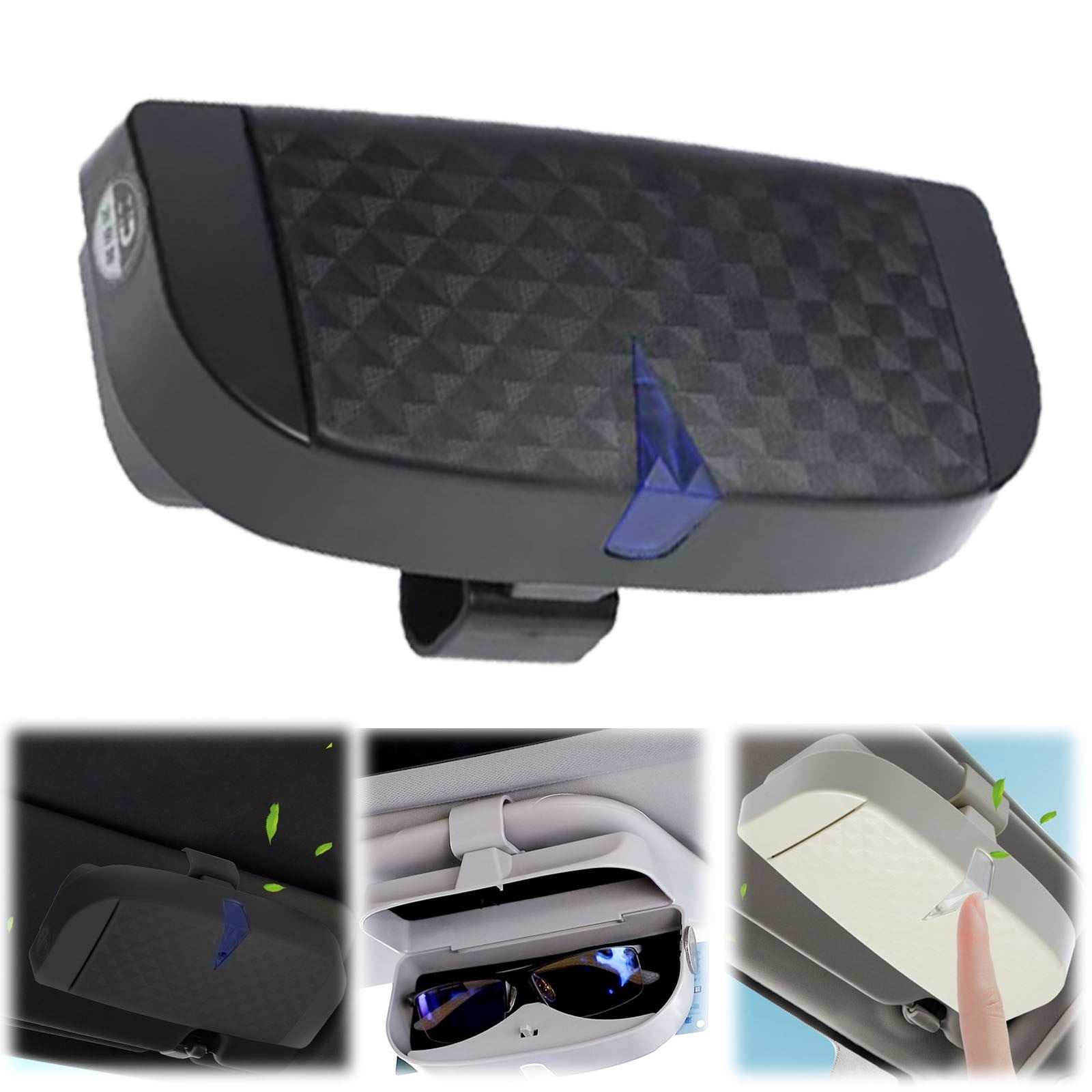 A Black Multifunctional Car Glasses Case Sunglasses Holder for Car ...