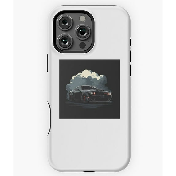 Black Muscle Car Burnout Smoke Power Phone Case for iPhone 16 15 14 13 ...