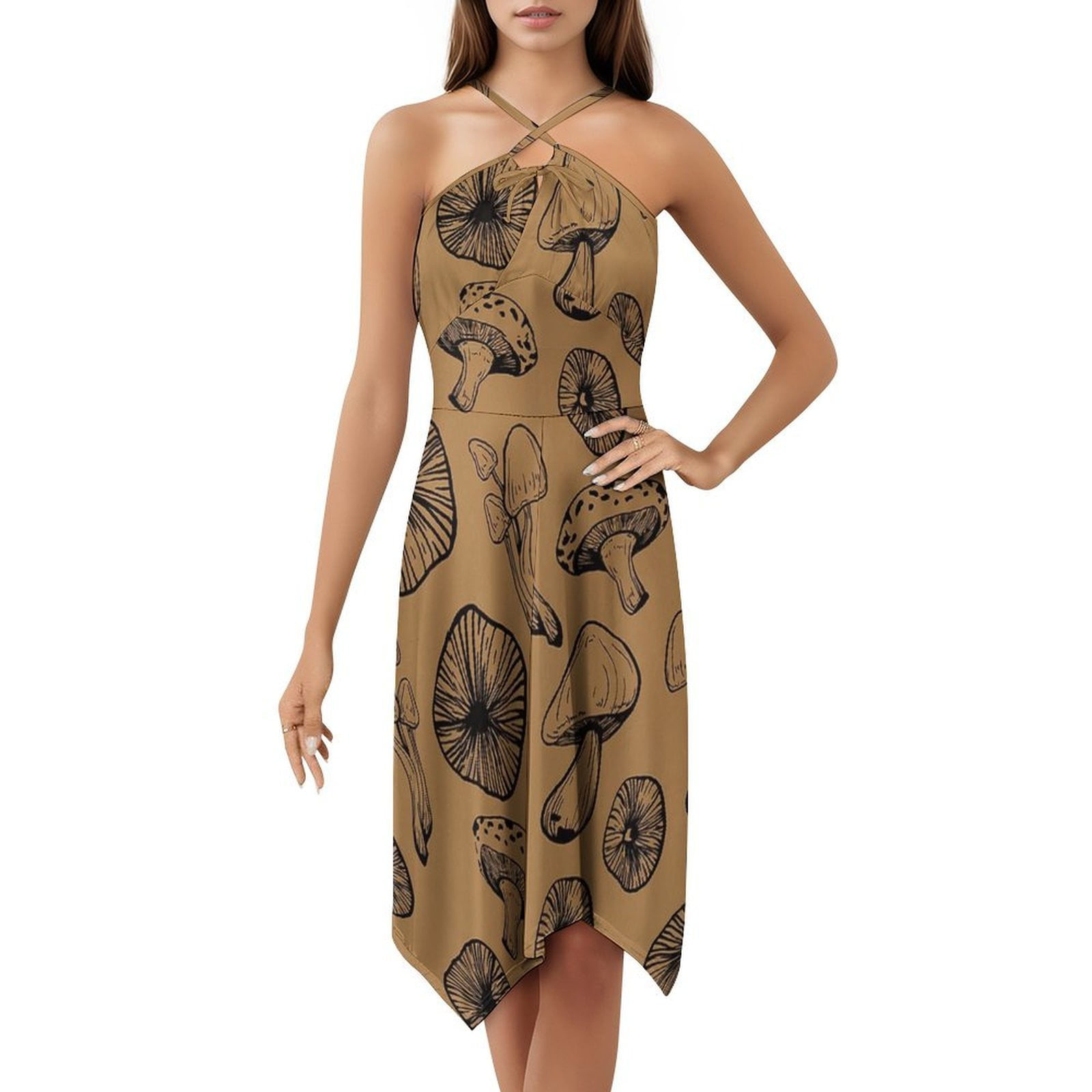 Black Mushroom Brown Fungus Dress Elegant Party Dresses Evening Dresses Women Dress Long Dresses ...