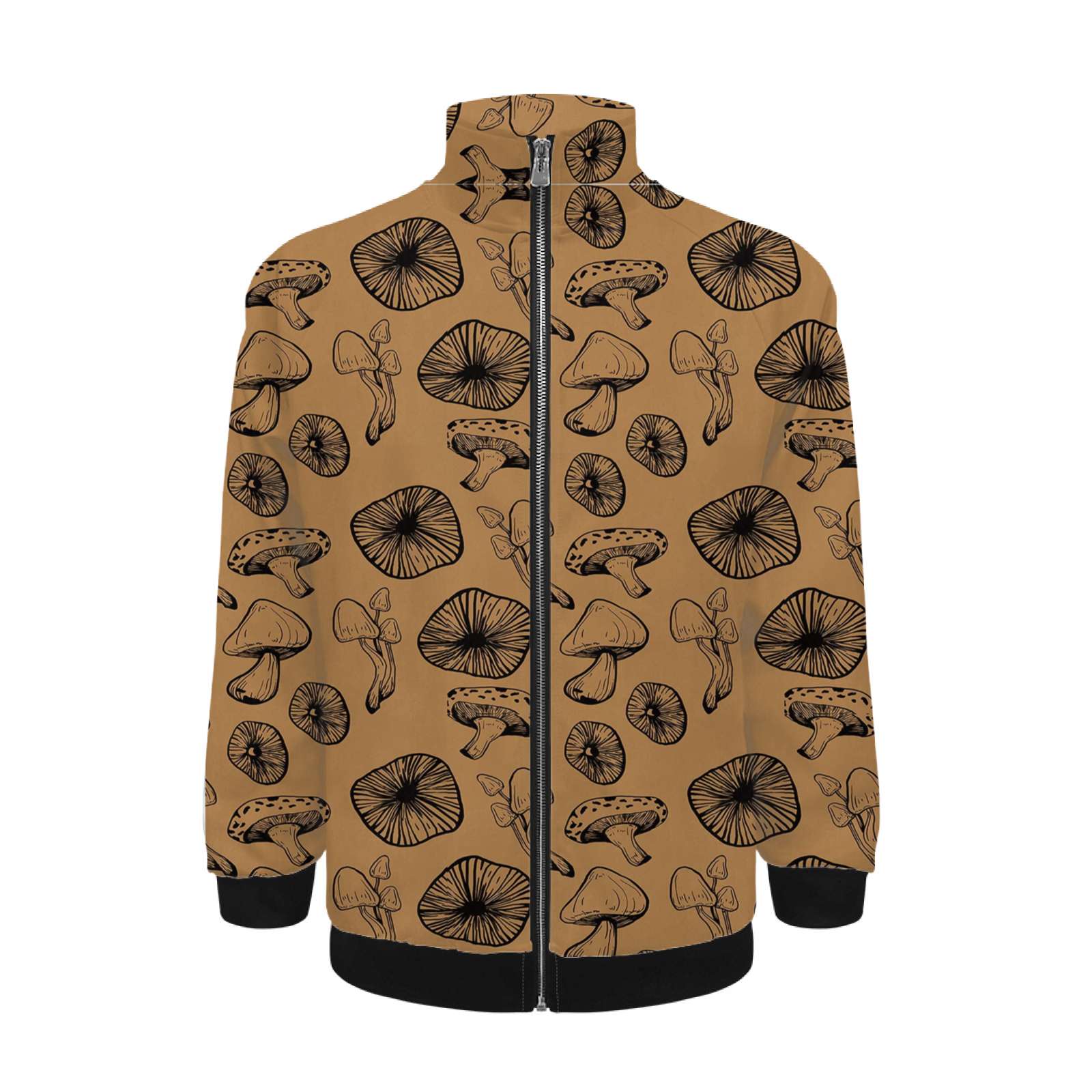 Black Mushroom Brown Fungus Jacket Men's Street Cool Long Sleeves Coat ...